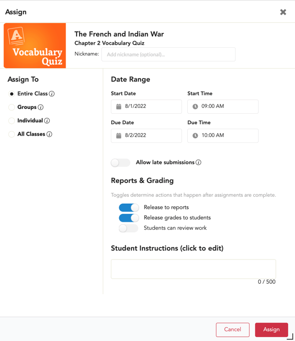 How to Create an Assignment and Locate an Existing Assignment