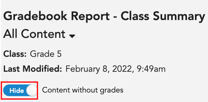 The Gradebook Report
