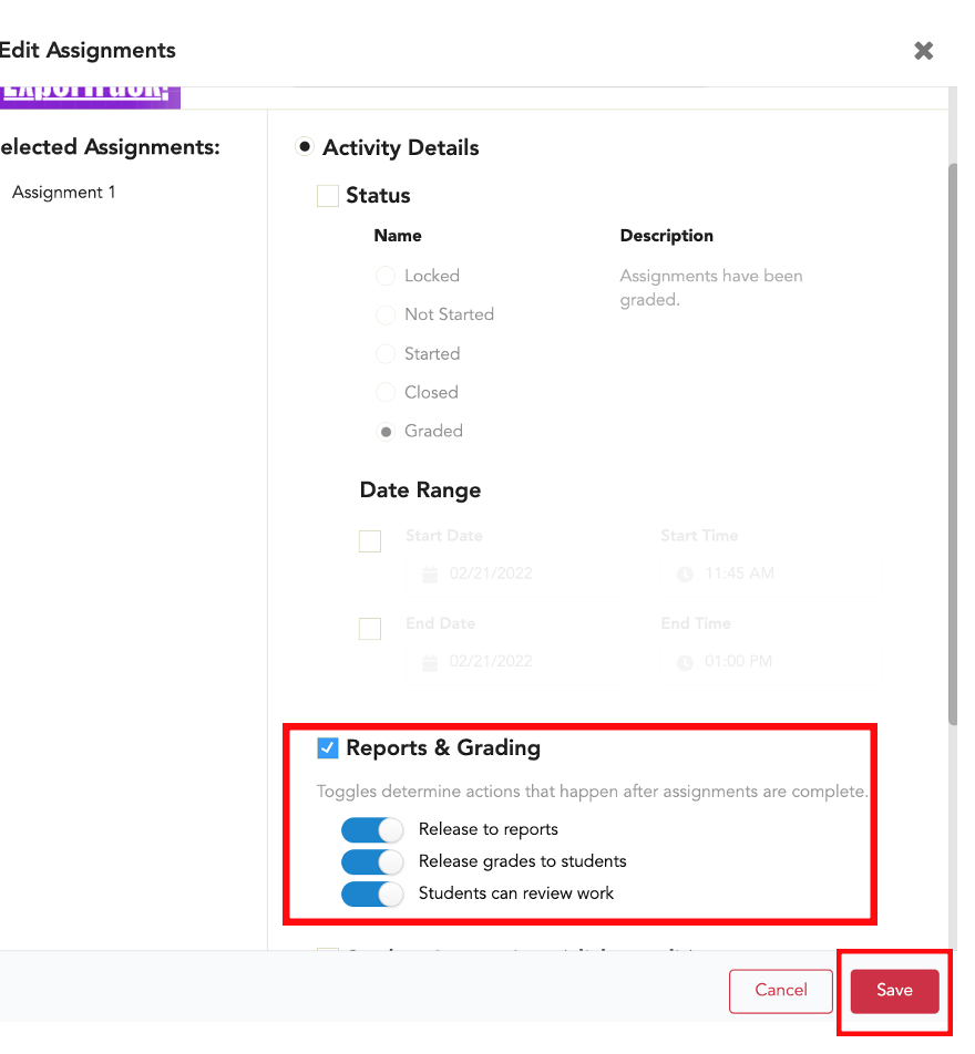 How to Release Data to Reports, Release Grades to Students, and Allow ...