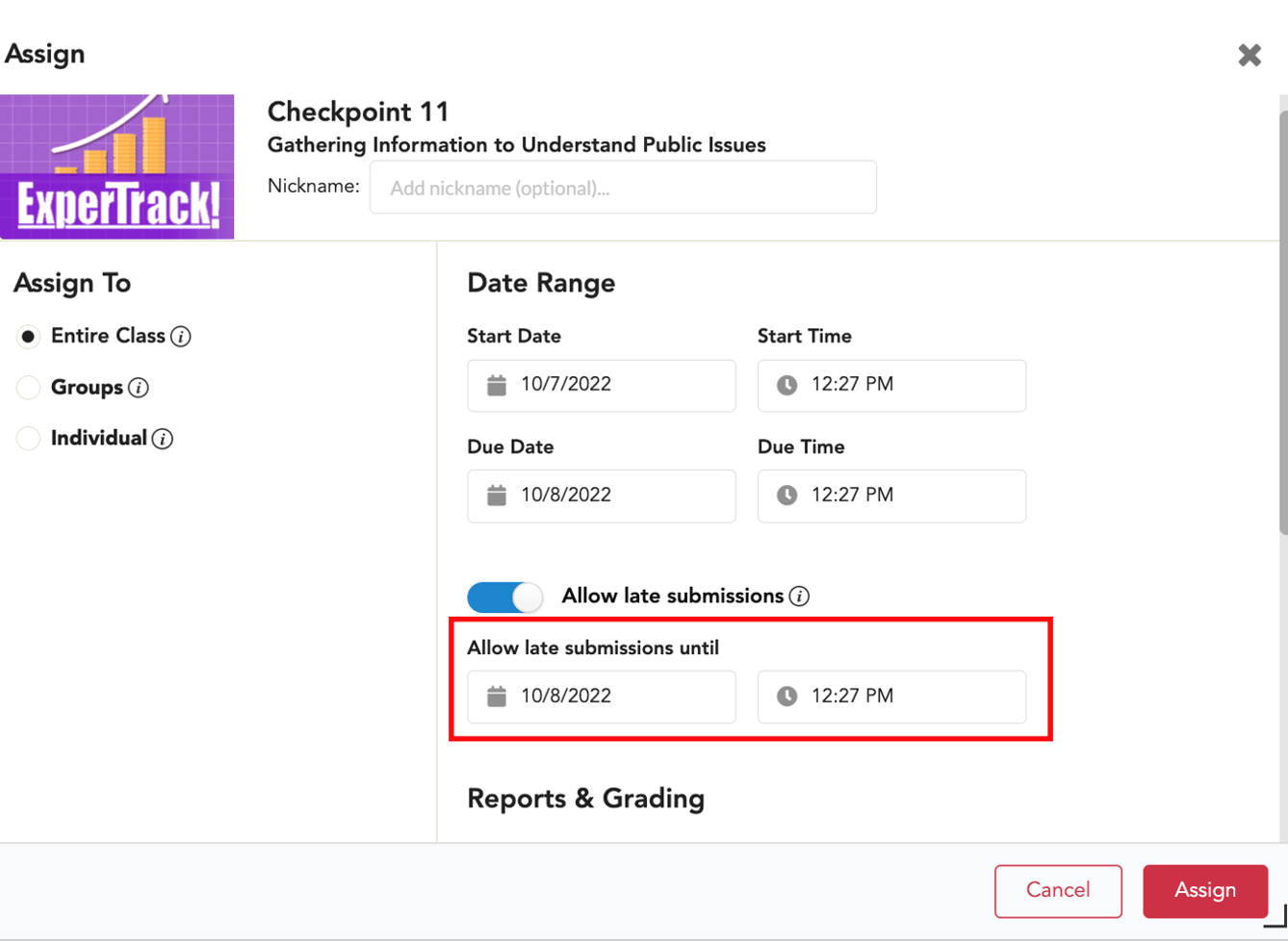 How to Allow Late Submissions