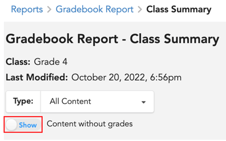 The Gradebook Report for Teachers