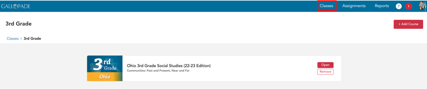 How to Add the Gallopade Curriculum (Course Content) to a Class